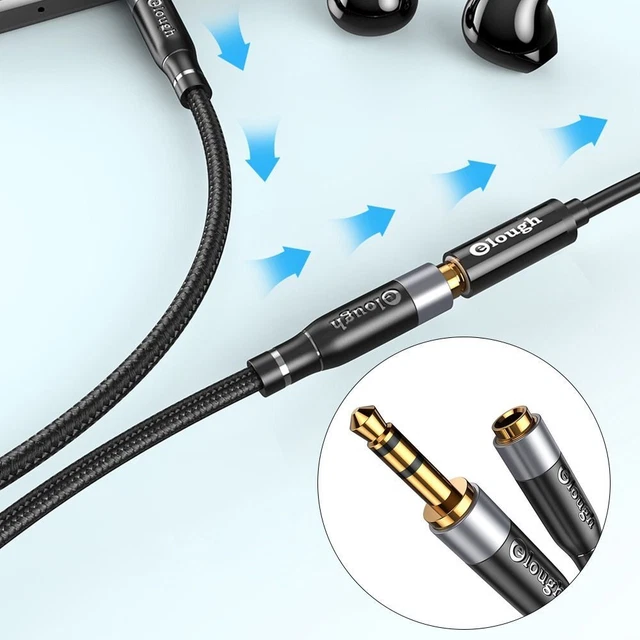 FEMALE AUXILIARY AUDIO Cable Speaker Extender Audio Extension Cable 3.5 ...