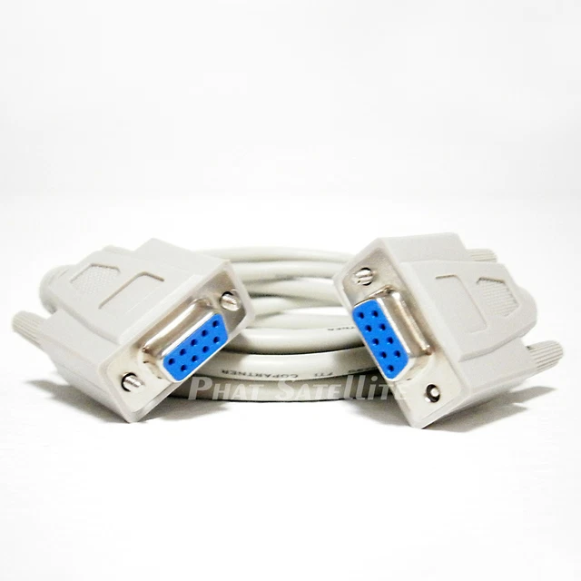 6' NULL CABLE 6ft Serial cable DB9 9 pin Female RS232 Modem cable Data ...