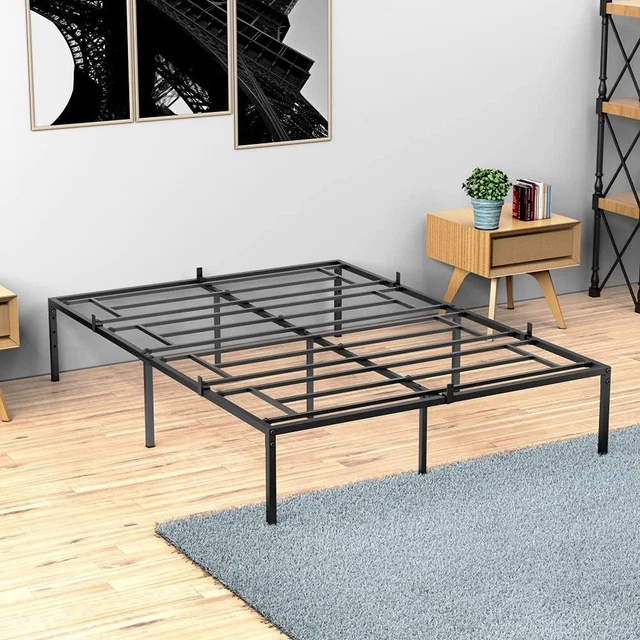 FULL DOUBLE SIZE Metal Bed Frame with Steel Slat Support No Box Spring ...