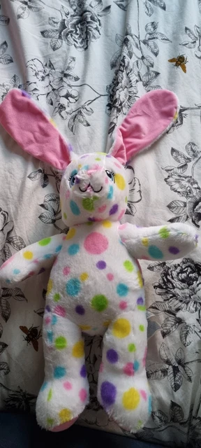 BUILD A BEAR Spotty Dotty Bunny 16" White Rabbit with Polka Dot Plush ...
