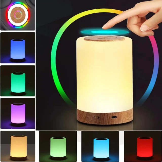 NIGHT LIGHT SILICONE Touch Bedside Lamp Timer USB Rechargeable Boy Girl ...
