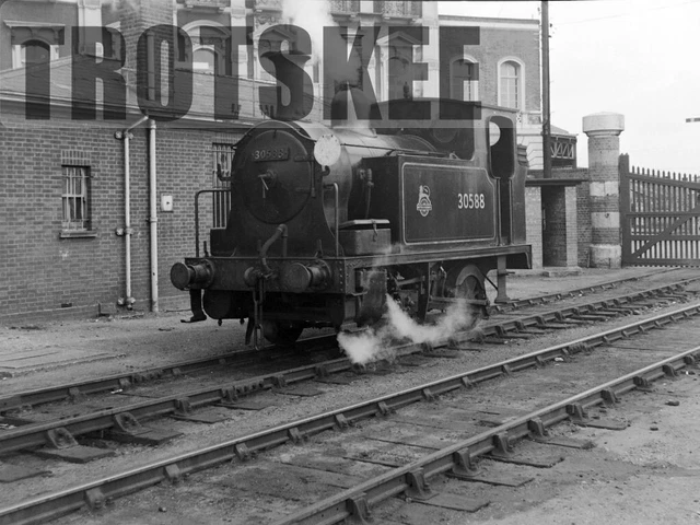 LARGER NEGATIVE BR British Railways Steam Loco 30588 Class C14 1960 x2 ...