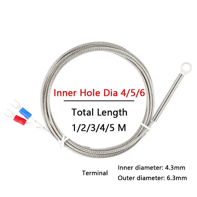 M4/M5/M6 1~5METER COMPRESSION Spring Type K Thermocouple Temperature ...