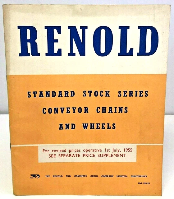 VINTAGE RENOLD CONVEYOR Chains Wheels Price Catalogue Diagrams ...