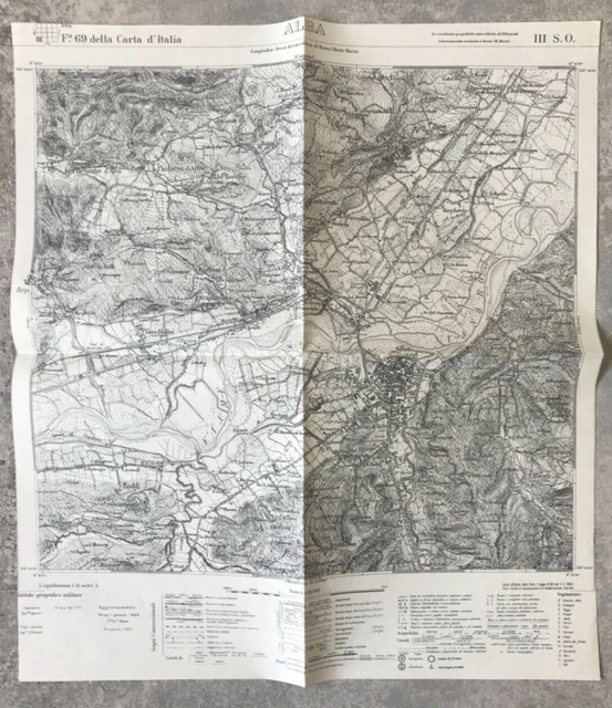 CARTA - CARTINA - Mappa - Alba e provincia - scala 1:25000 ricognizione ...