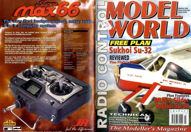 RADIO CONTROL MODEL World Magazine 1996 Mar Wilm-1 Glider . Sukhoi Su-32 EUR 12,02 - PicClick IT