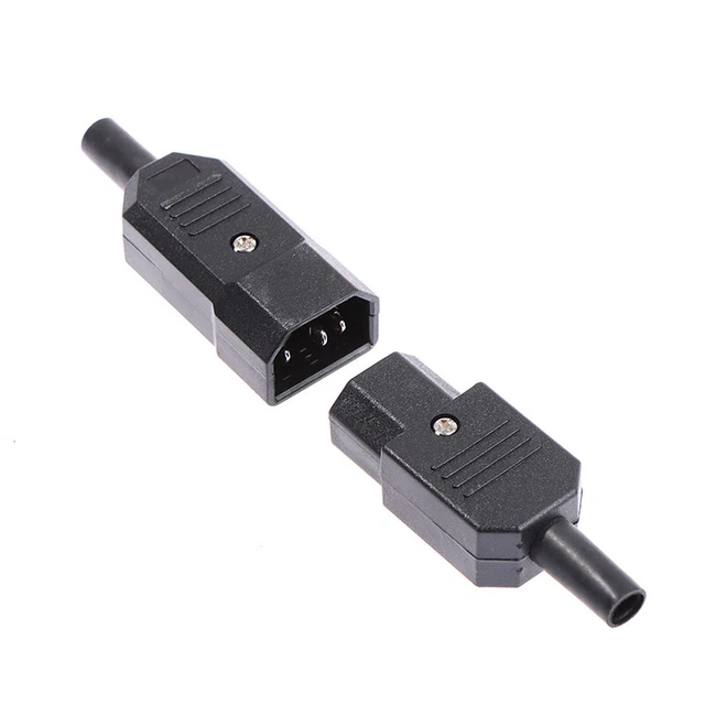 CABLE PLUG CONNECTOR 10A 250V Female&male Plug Power Connector 3 Pin AC ...