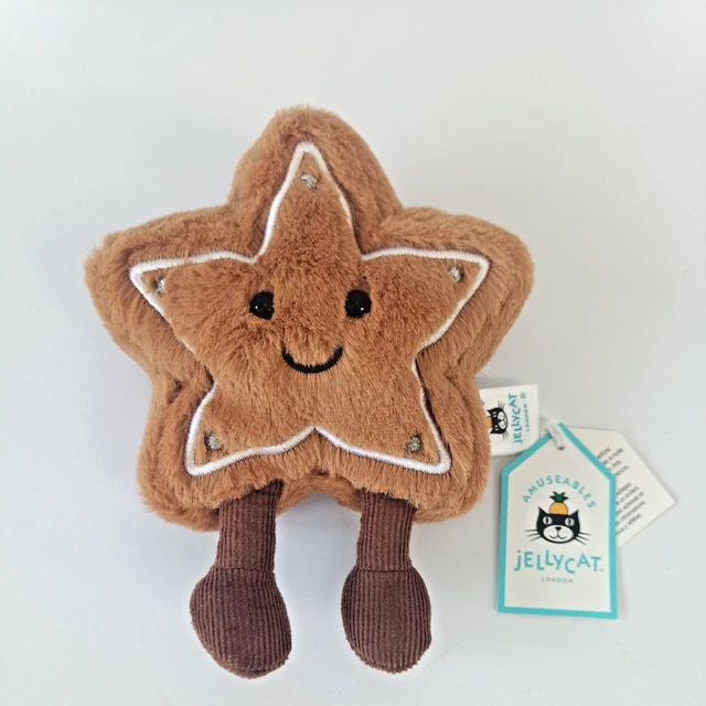 JELLYCAT AMUSEABLE STAR Cookie (A6GSC) Golden Colour fur, New with Tags ...