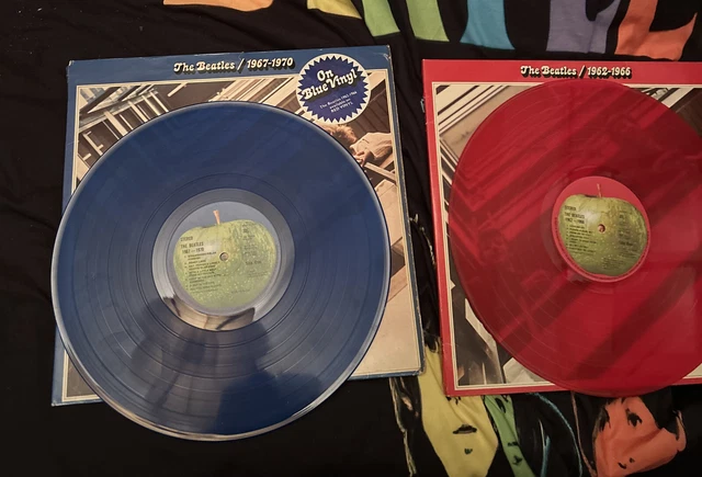 THE BEATLES RED and Blue Vinyl Albums - UK 1962-1966 & 1967-1970 Colour ...