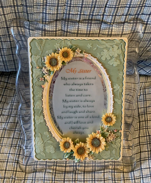 MY SISTER POEM in Picture w/ Sunflowers Music Box "You Light Up My Life ...