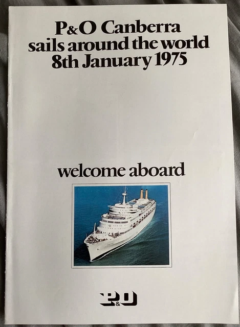 P&O CANBERRA AROUND world cruise shipping brochure 1975 ephemera £9.04 - PicClick UK