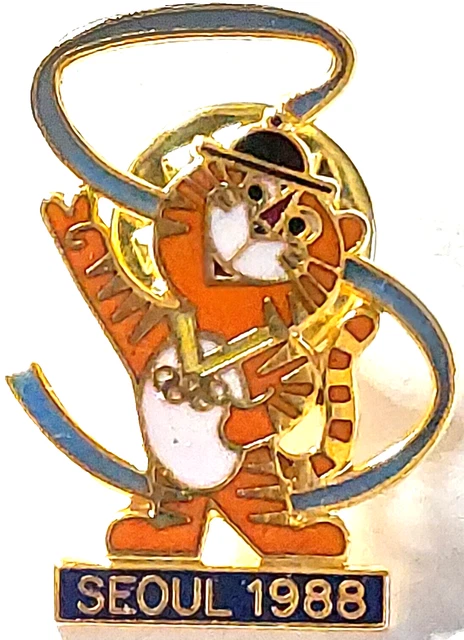 OLYMPICS SEOUL 1988 Hodori Tiger Mascot Lapel Pin £5.47 - PicClick UK