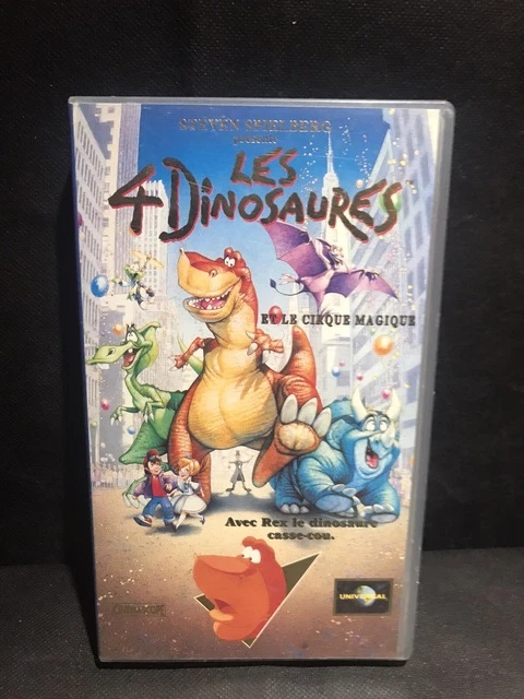 VINTAGE VHS ANIMATION Steven Spielberg les 4 dinosaures et le cercle ...