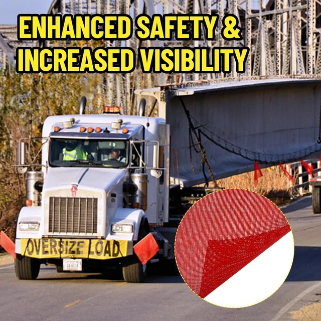 OVERSIZE LOAD BANNERS, Safety Flags W/Magnets Kit For Truck Trailer Van ...