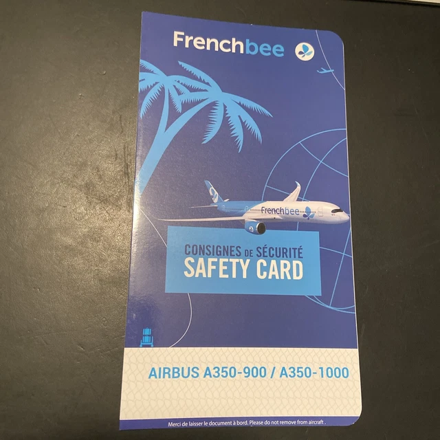 SAFETY CARD AIRBUS A350-900 / A350-1000 FRENCHBEE EUR 4,90 - PicClick FR