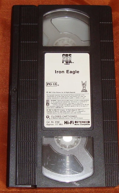 IRON EAGLE (VHS,1990,ENGLISH,HI-FI stereo,CBS/FOX video) tested $15.00 ...