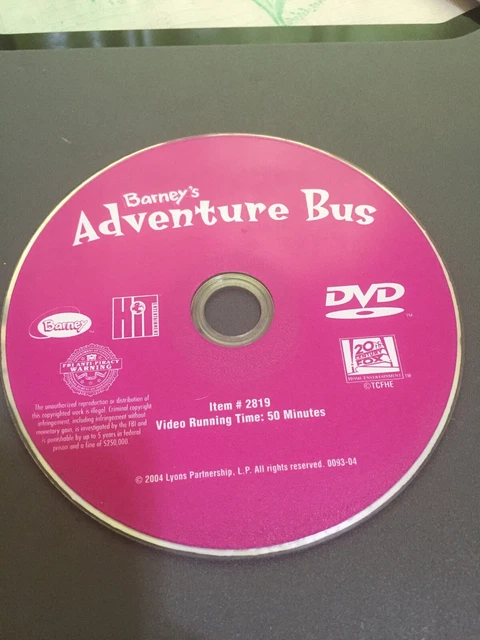 BARNEY’S ADVENTURE BUS #2819 DVD 2004 No Case DVD Only £6.62 - PicClick UK