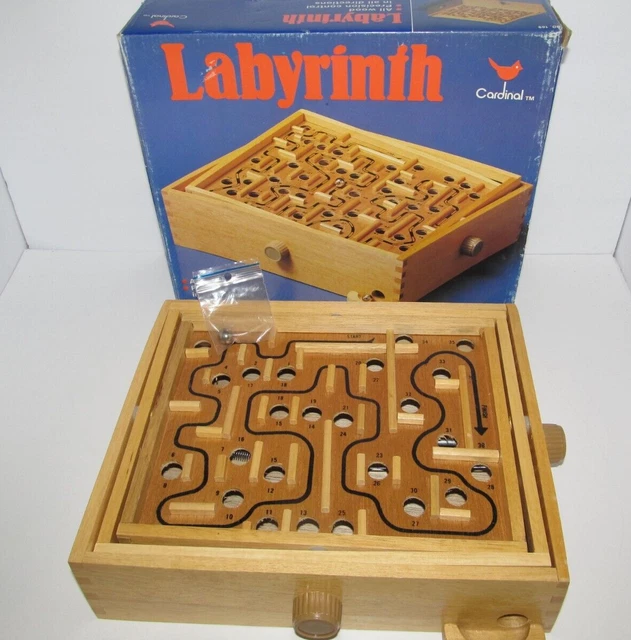 VINTAGE LABYRINTH WOODEN Tilting Puzzle Maze Game by Cardinal £16.16 ...