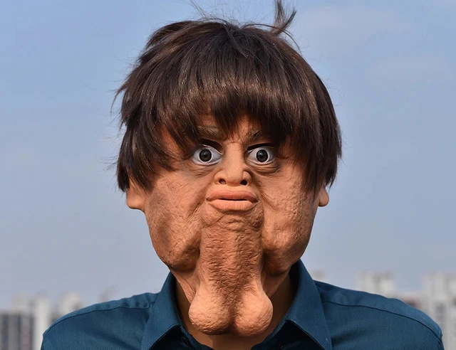 VERY HILARIOUS &MR. Scrotum Face" Latex Mask With The Hair Attached. £ ...