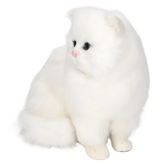 MINI KITTEN FIGURINE Simulation Furry Cat Statue Decorative For Home £ ...