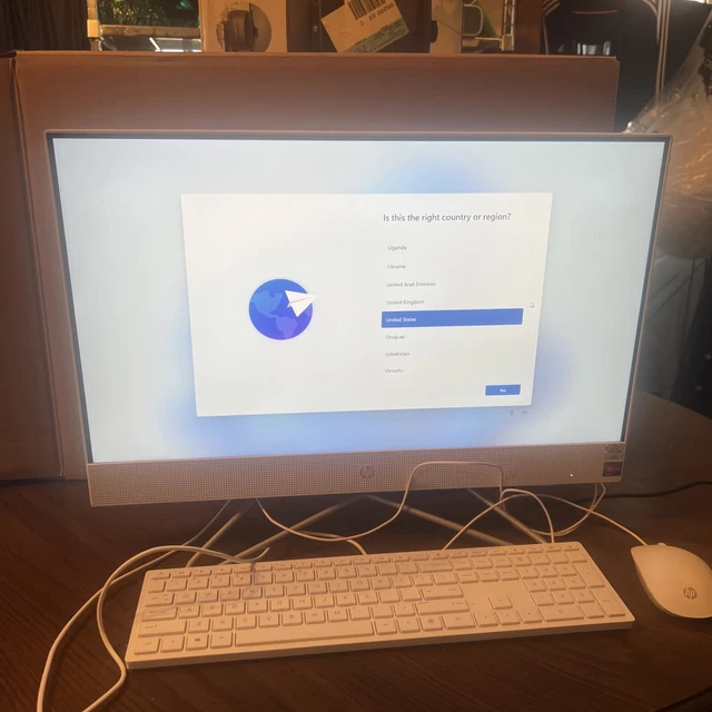 HP ALL-IN-ONE 24-DF0021 24" Desktop Windows 11 1TB 4GB Amd 3050U MINT ...