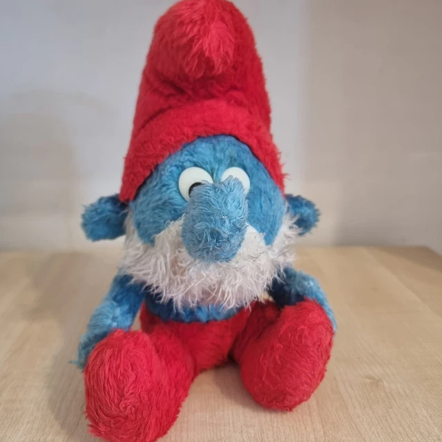 VINTAGE 1979 PAPA Smurf Plush Toy–Wallace Berrie–8"Stuffed Doll–Peyo ...