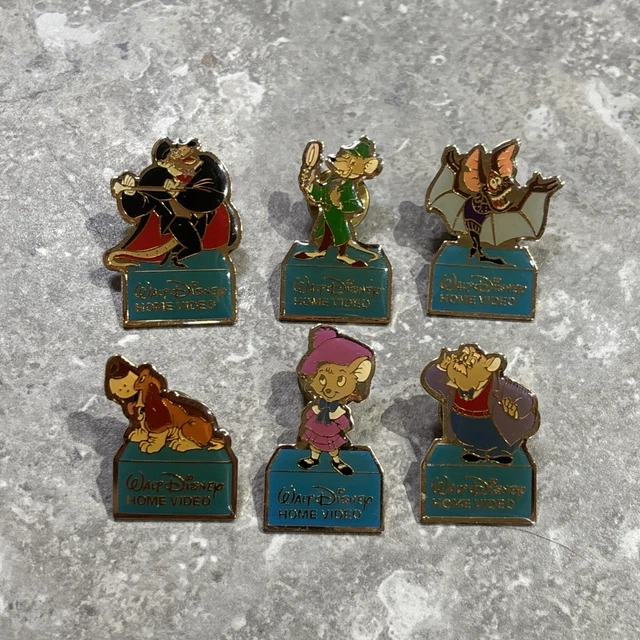 WALT DISNEY HOME Video Promo Six Pin Set The Great Mouse Detective ...