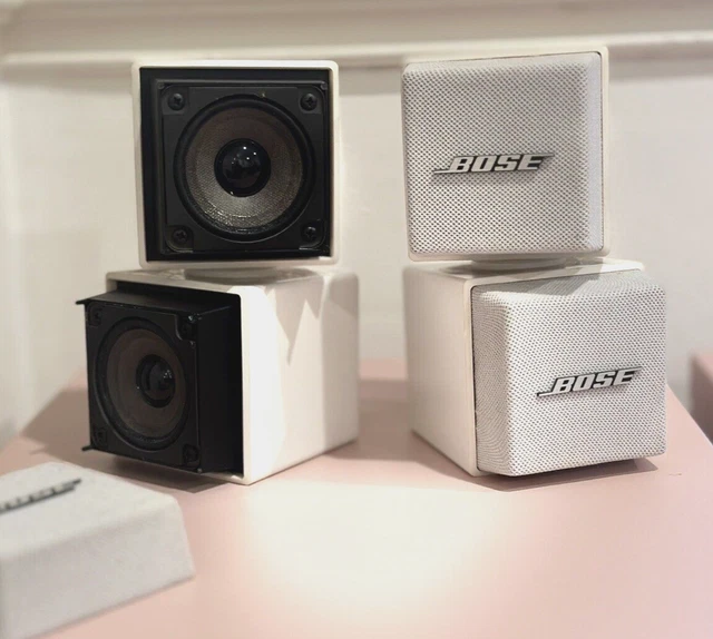 BOSE ACOUSTIMASS CUBE System Speakers AM-5 Left & Right White. Direct ...
