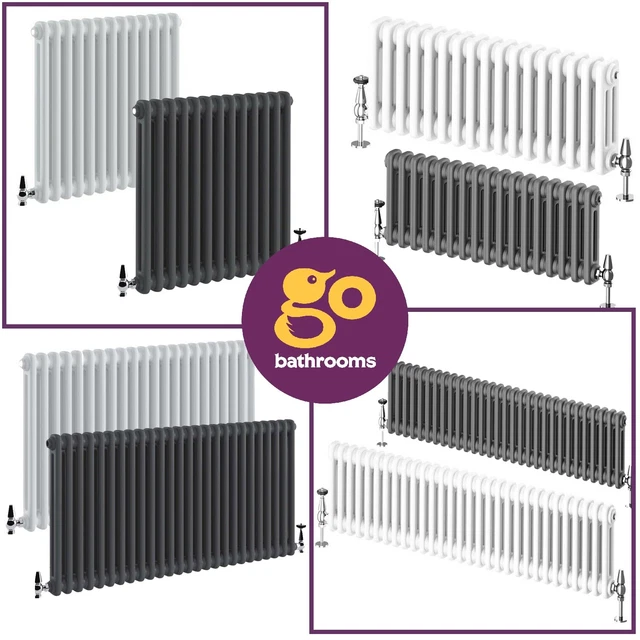 TRADITIONAL 2 COLUMN Radiator Vertical Horizontal Rad Cast Iron Style ...