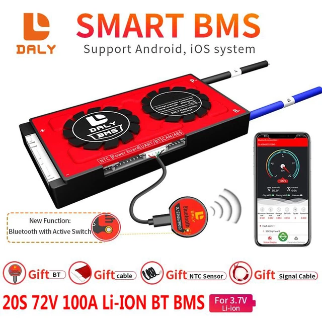 DALY SMART BMS 20S 72V 100A Li-ION Bluetooth BMS Common Port with Balance EUR 104,71 - PicClick DE