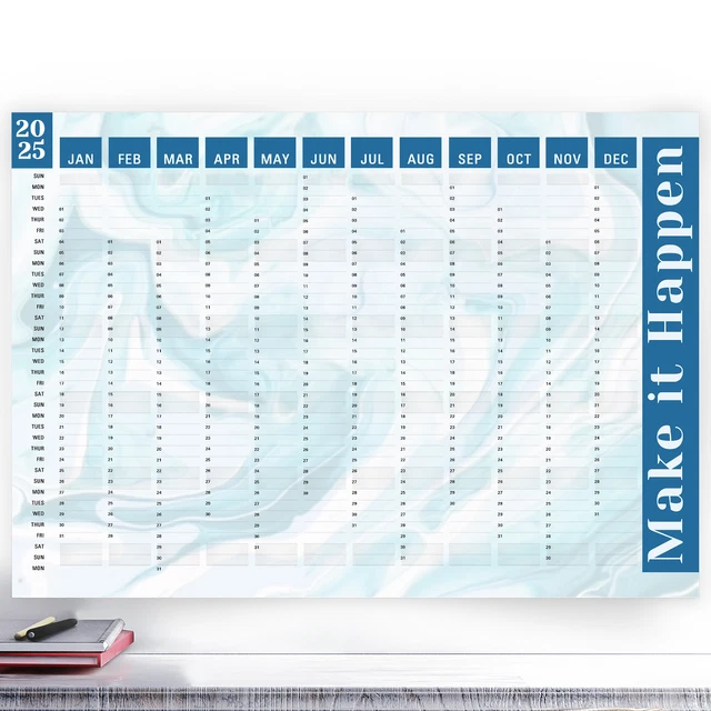 2025 YEAR PLANNER Calendar Wall Chart Holiday Calendar Wall Chart A5-A1 ...