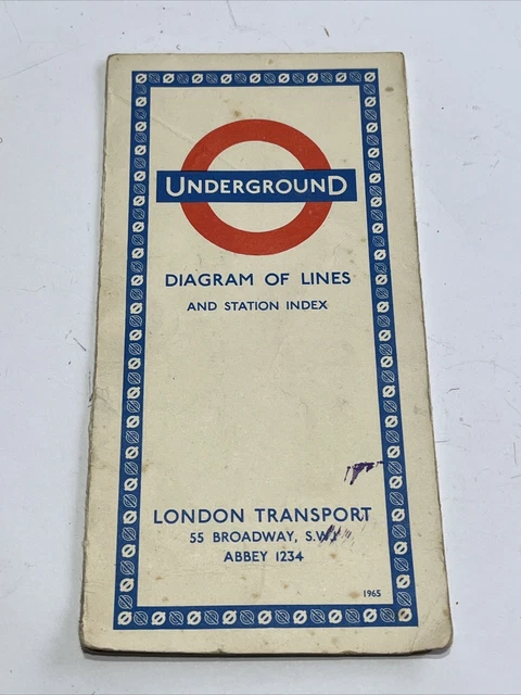 ORIGINAL LONDON UNDERGROUND Map, Two Fold Type, With No Advertisements ...
