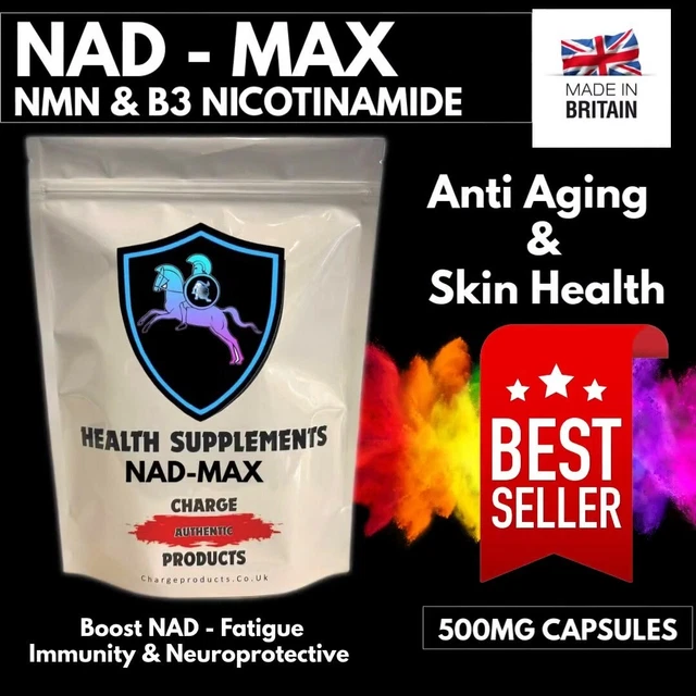 NAD MAX 60 Capsules NMN & B3 Nicotinamide Boost NAD+ Anti Aging £17.95 - PicClick UK