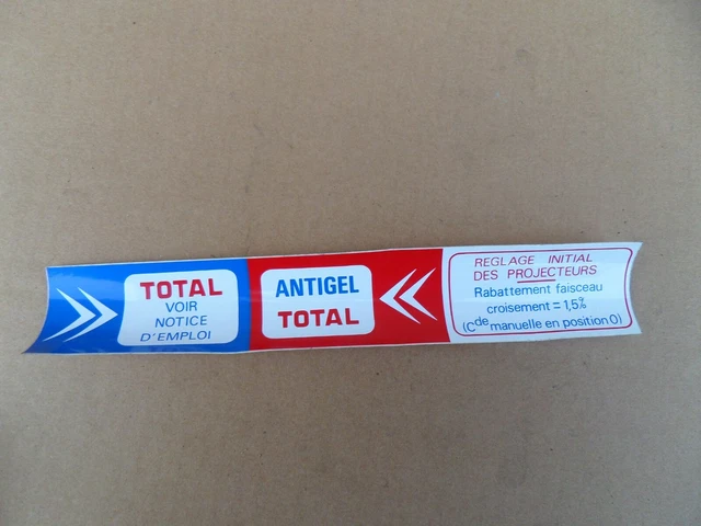 AUTOCOLLANT CITROËN ANTIGEL Total Visa chrono vintage EUR 4,50 ...