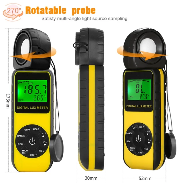 DIGITAL LIGHT LUX Meter Luminometer Illuminometer 400000Lux Detector ...