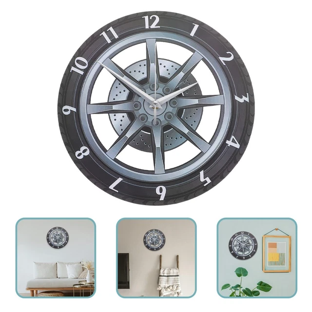 CRÉATIVE CAR WHEEL Mute Clock Mur Clock Salon Room Decor Wheel Wheel ...