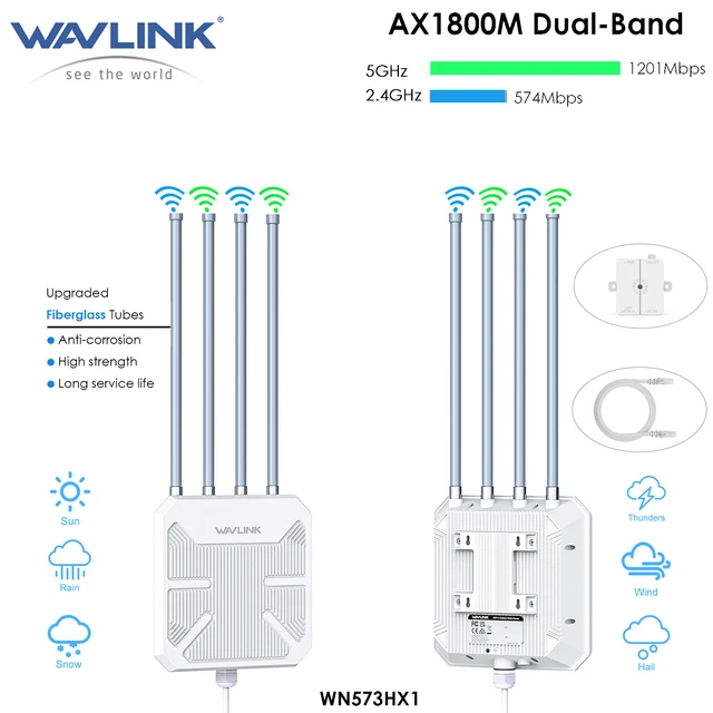 AX1800 WIFI 6 Dual-Band Long Range Outdoor Wireless Router/AP with PoE ...