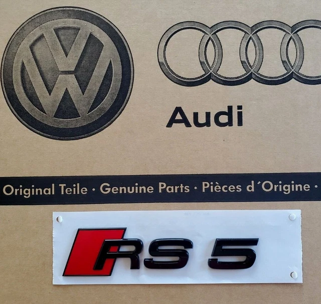 ORIGINAL AUDI RS5 Logo Schriftzug schwarz Emblem Aufkleber hinten A5 ...