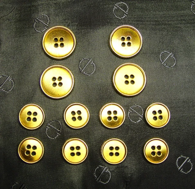 CHRISTIAN DIOR REPLACEMENT buttons 12 Gold tone 4-hole Metal Alloy ...
