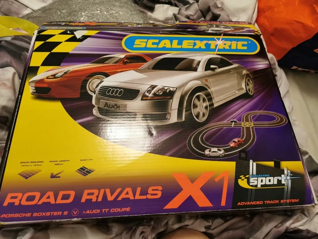 SCALEXTRIC SPORT ROAD Rivals X1 Slot Car Racing Set With Box Mint Audi ...