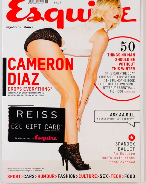 CAMERON DIAZ BY TERRY RICHARDSON JAMIE DORNAN MICHAEL SHEEN UK Esquire magazine £145.00 ...