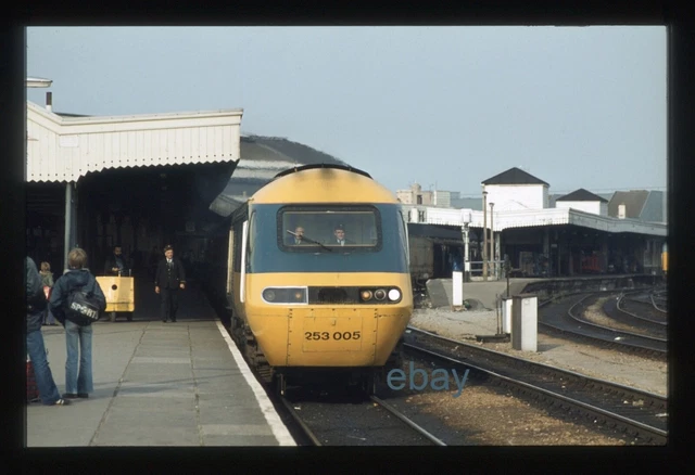 ORIGINAL 35MM SLIDE - HST - 253-005 arrives at Bristol Temple Meads c ...