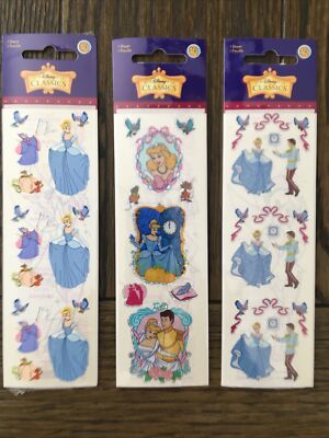 VINTAGE STICKERS SANDYLION DISNEY PRINCESS CINDERELLA Sticker Sheet ...