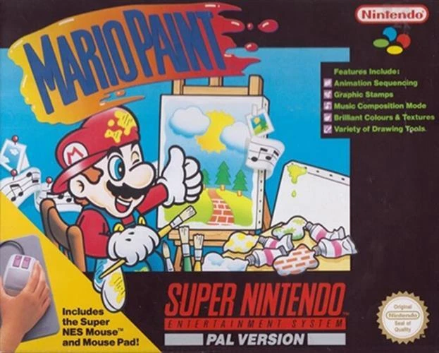 MARIO PAINT WITH Mouse - SNES Super Nintendo NES Kids Adventure Video ...