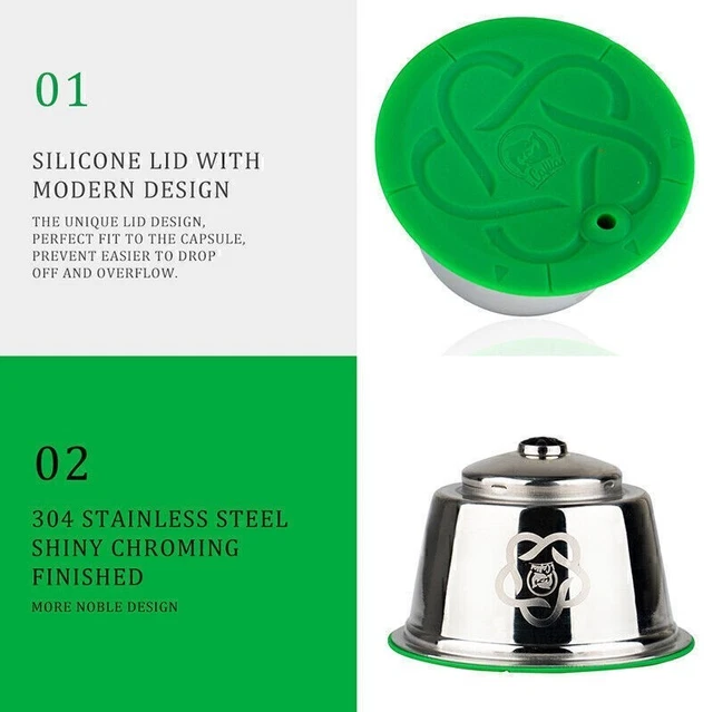 STAINLESS STEEL COFFEE Capsule Compatible Dolce Gusto Models Filter ...