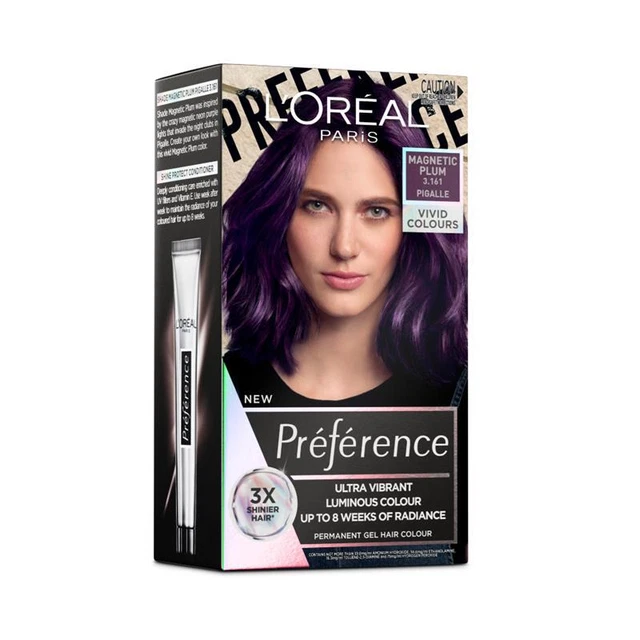 L'OREAL PARIS PREFERENCE Vivids Permanent Hair Colour 3.161 Pigalle £14 ...