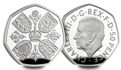 2022 KING CHARLES III (1st Portrait) Queen Elizabeth 50 Pence Coin BUNC ...