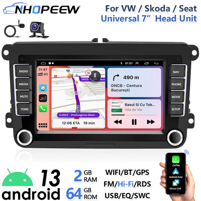 ANDROID CARPLAY RADIO For VW Golf MK5 6 Polo 6r Passat Stereo Head Unit ...