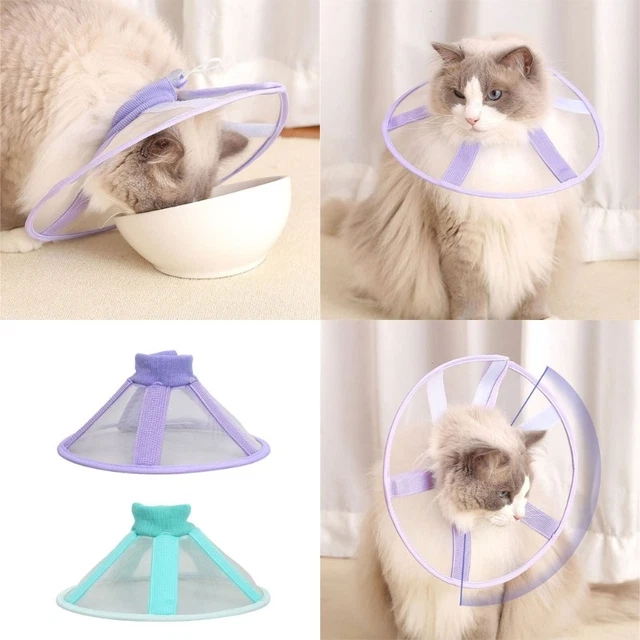 PET HEALING CONE Comfortable Mesh Collar Adjustable Neckwear Wound ...