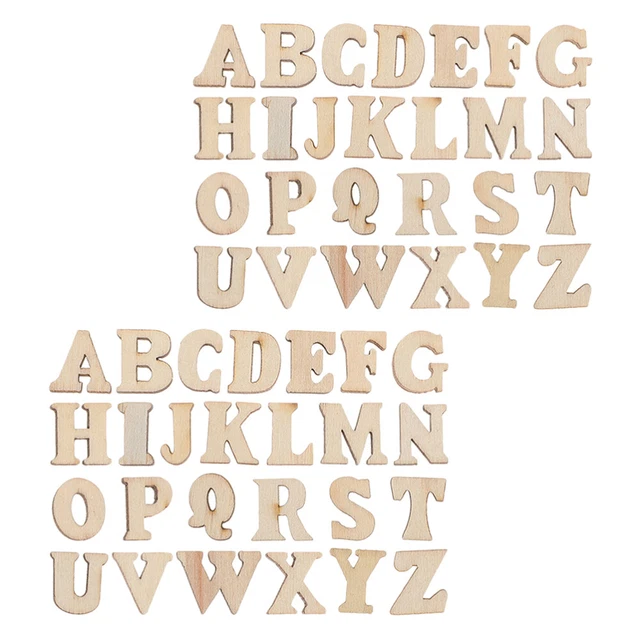 104PCS BLANK LETTERS Cutouts DIY Wooden Alphabet Cutouts Wooden ...